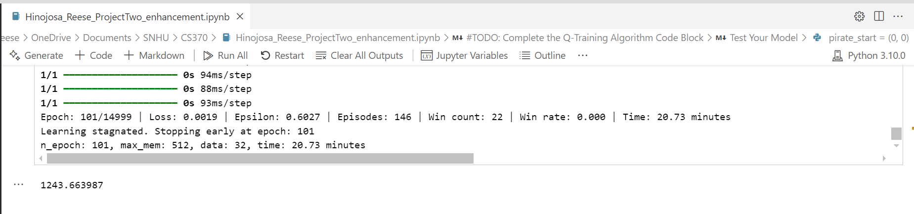 Data Structures and Algorithms Enhancement Narrative | Reese Hinojosa ePortfolio